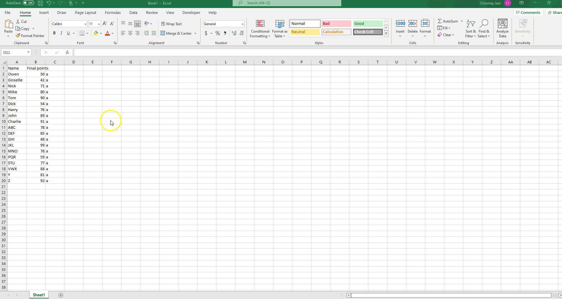 Recording macros in Excel