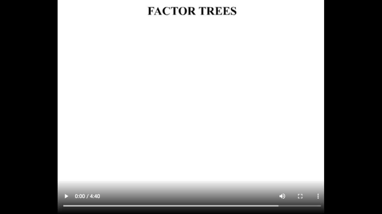 Find Prime Factors Using Factor Trees VCMNA238 