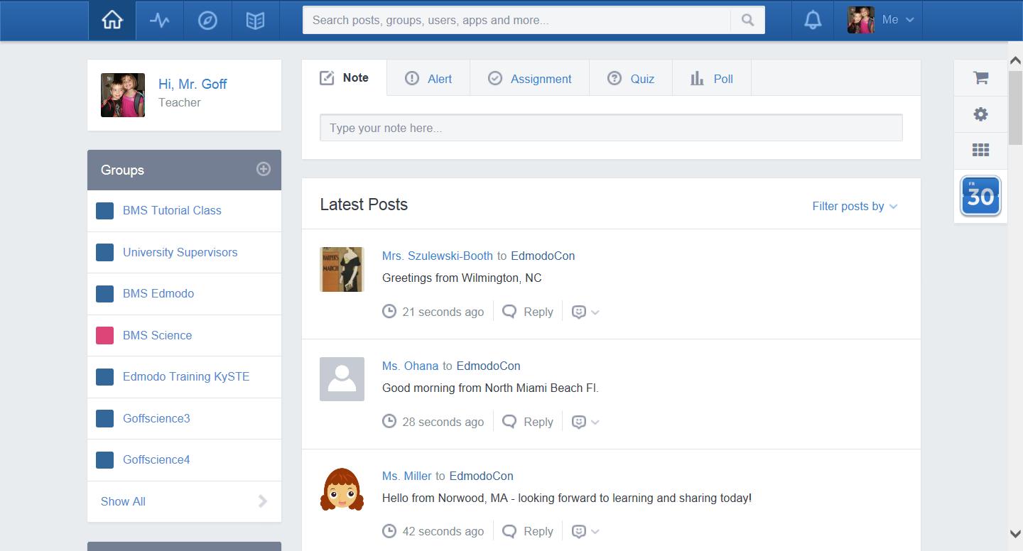 create a class in edmodo