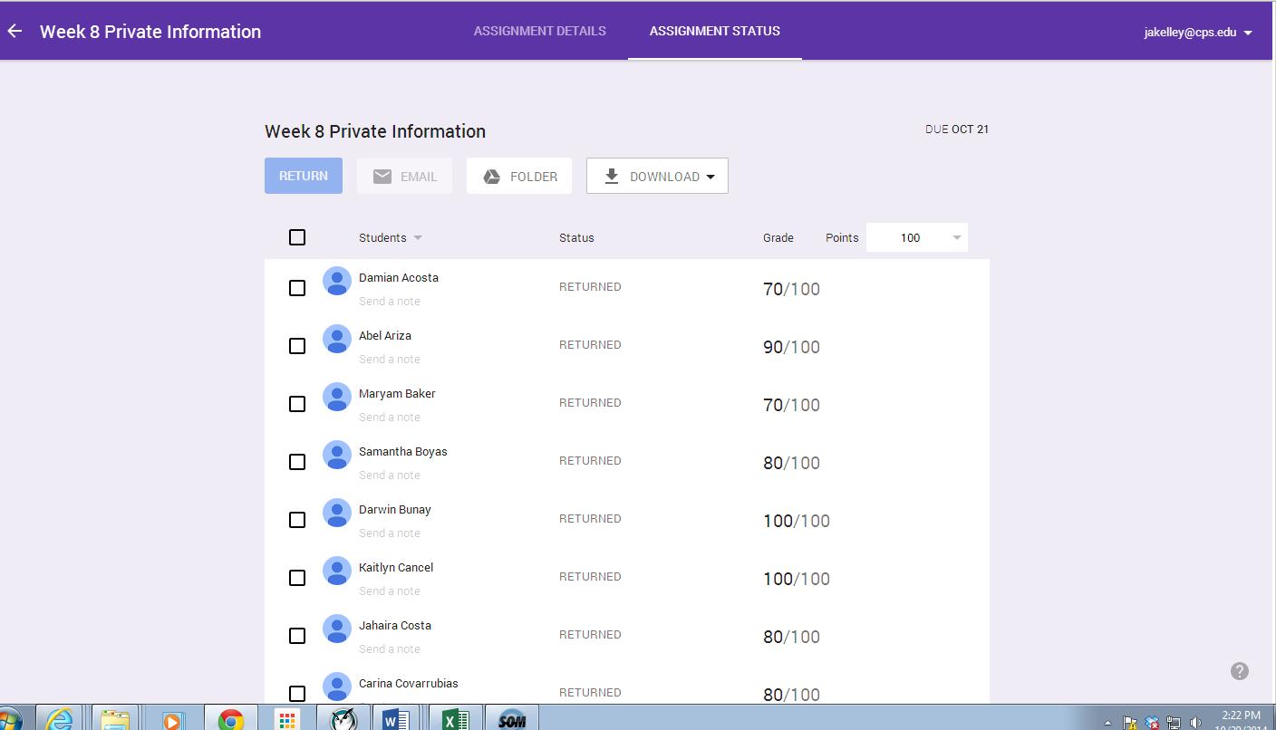 Grade Import - Classroom to Gradespeed