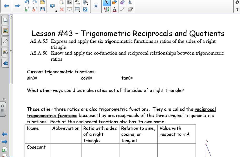 Lesson #43 - Trigonometric Reciprocals and Quotients