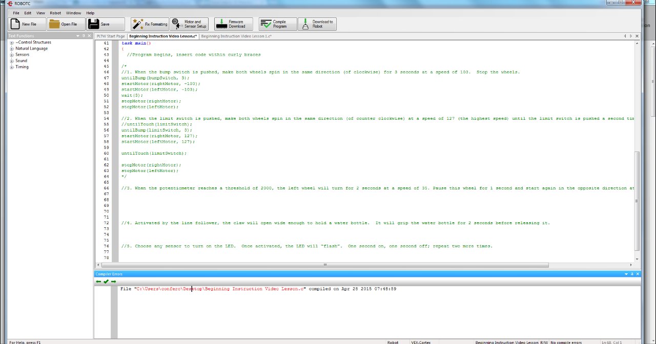 Robot-C Pseudocode #3