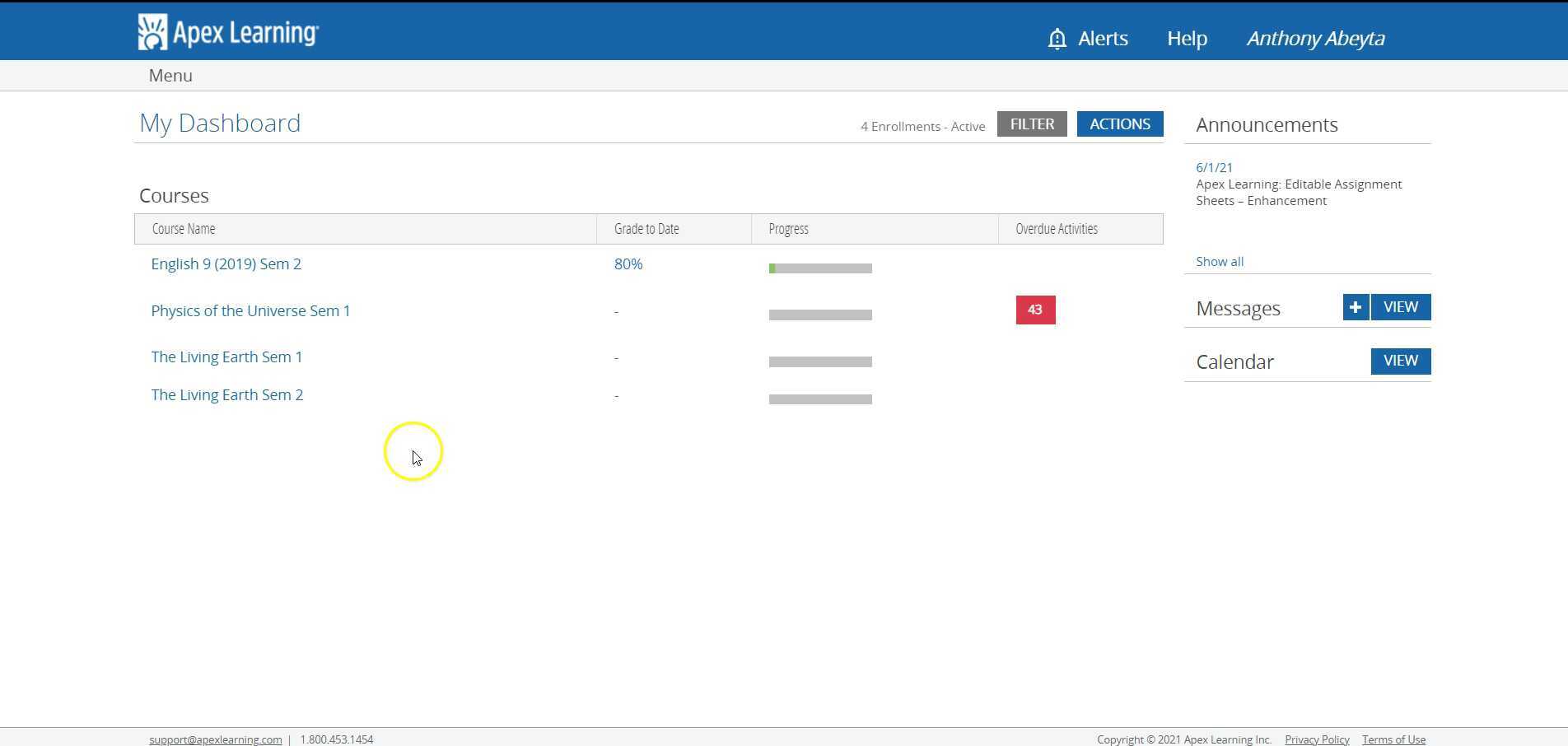 Checking Due Dates and Grades