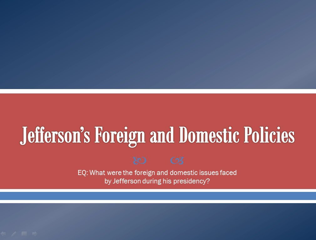 Intro to Jefferson's Foreign and Domestic Policies