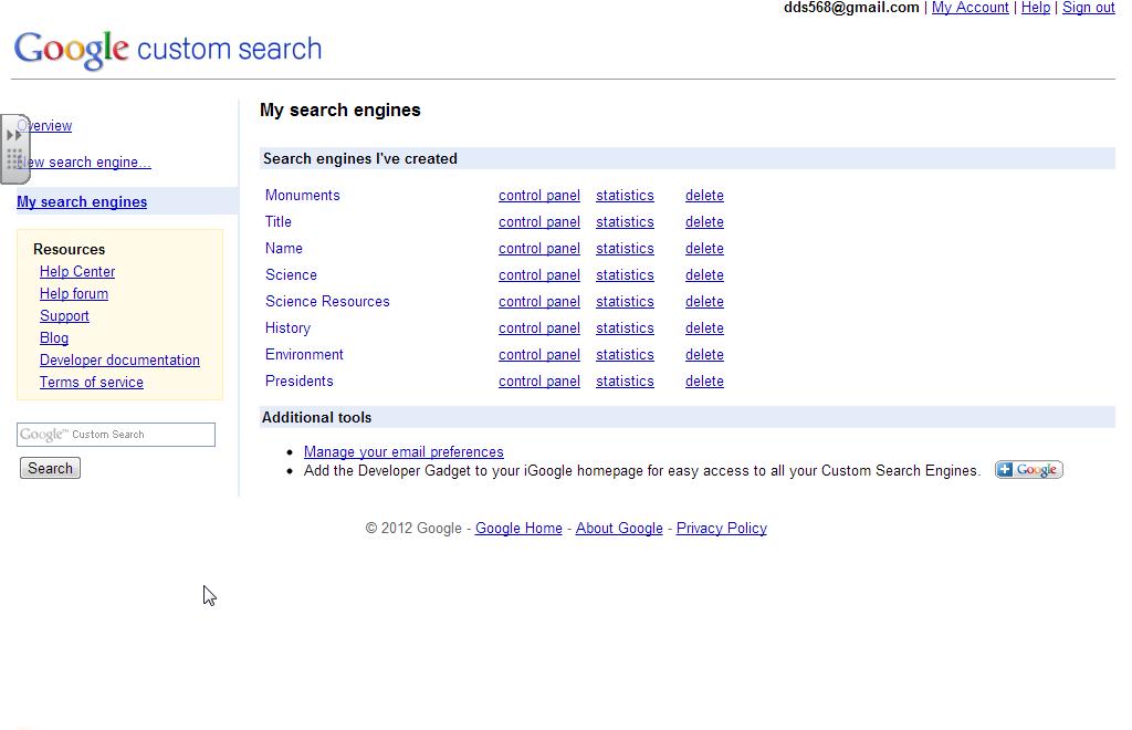 Embed Custom Search Engine