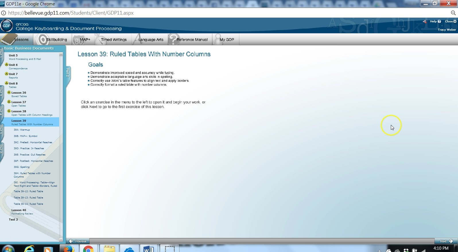 ADM 122 Lesson 39 Ruled Tables with Number Columns