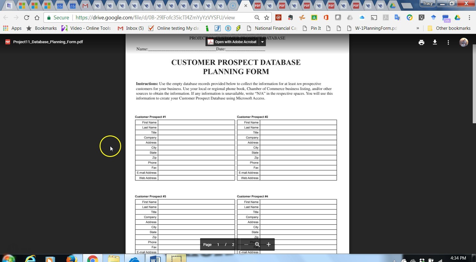 Project 11 Teen Entrepreneur Prospect Database Using Access