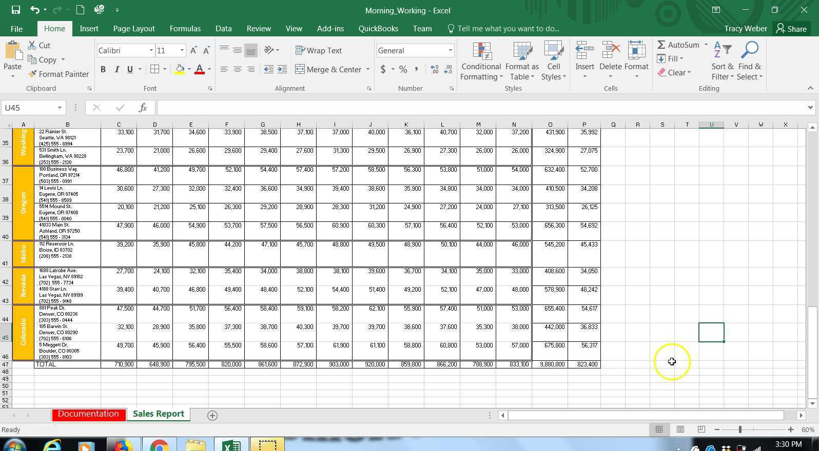 Advanced Computer Applications Excel Module 2 Applying Cell Styles