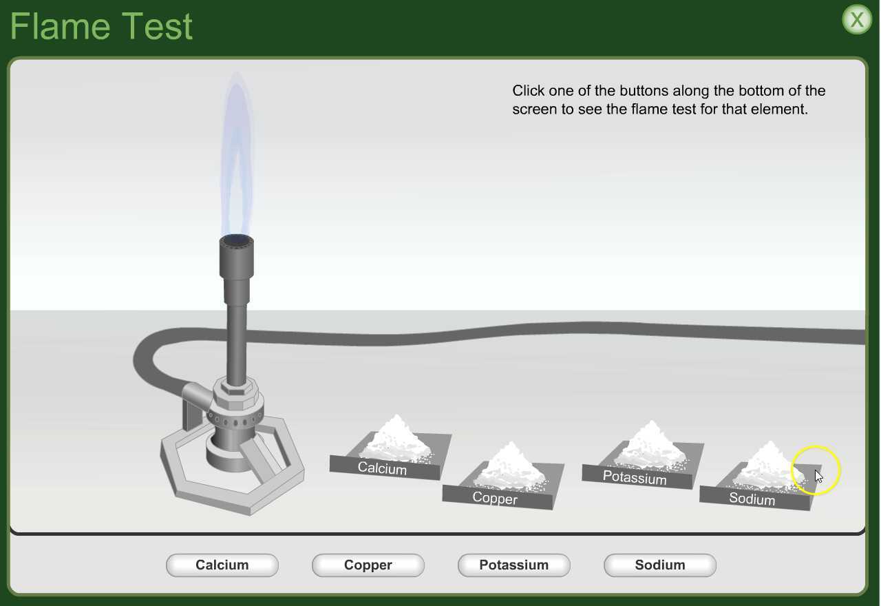 Flame Test Simulation Recording