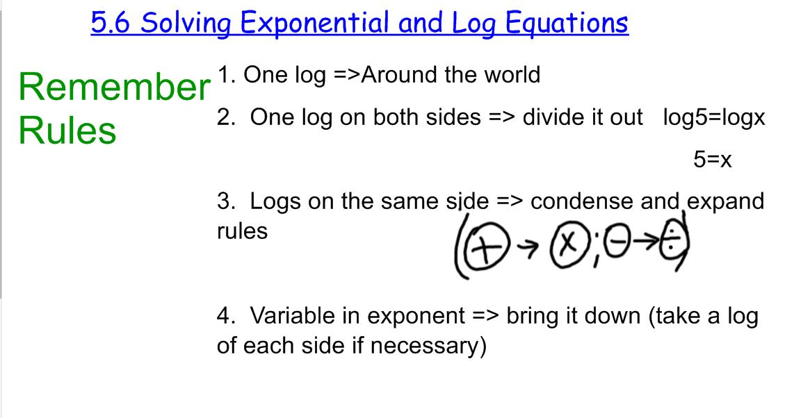 PC 5.6 Solving Exponential and Log Equations