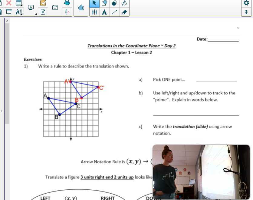 CH. 1 ~ LESSON 2 ~ TRANSLATIONS IN THE COORDINATE PLANE ~ DAY 2 [MATH 8]