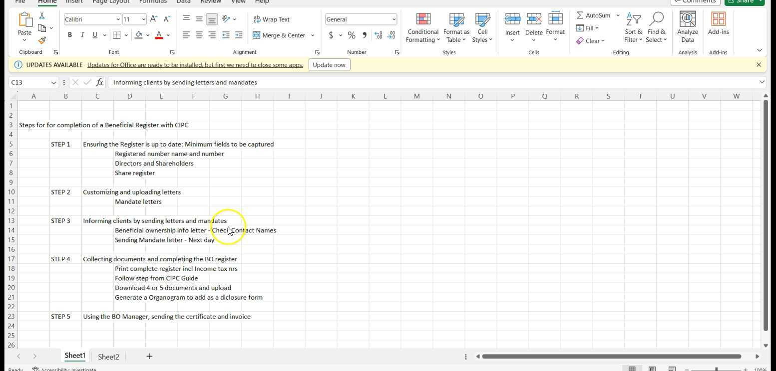 STEP 4 - Collecting information and submitting the BO register