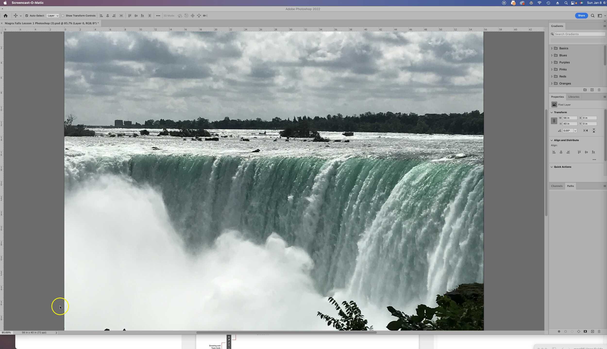 Photoshop Lesson 1 Workspace/Postcard Part 2