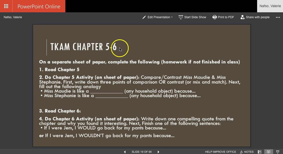 TKAM Chapter 5-6 Directions