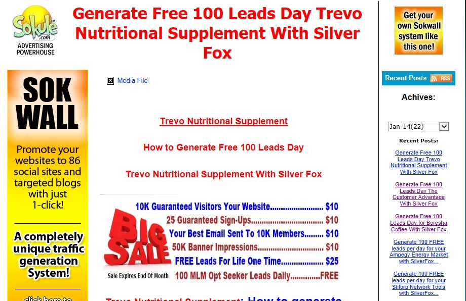 Trevo Leads | MLM Nutritional Supplement Leads