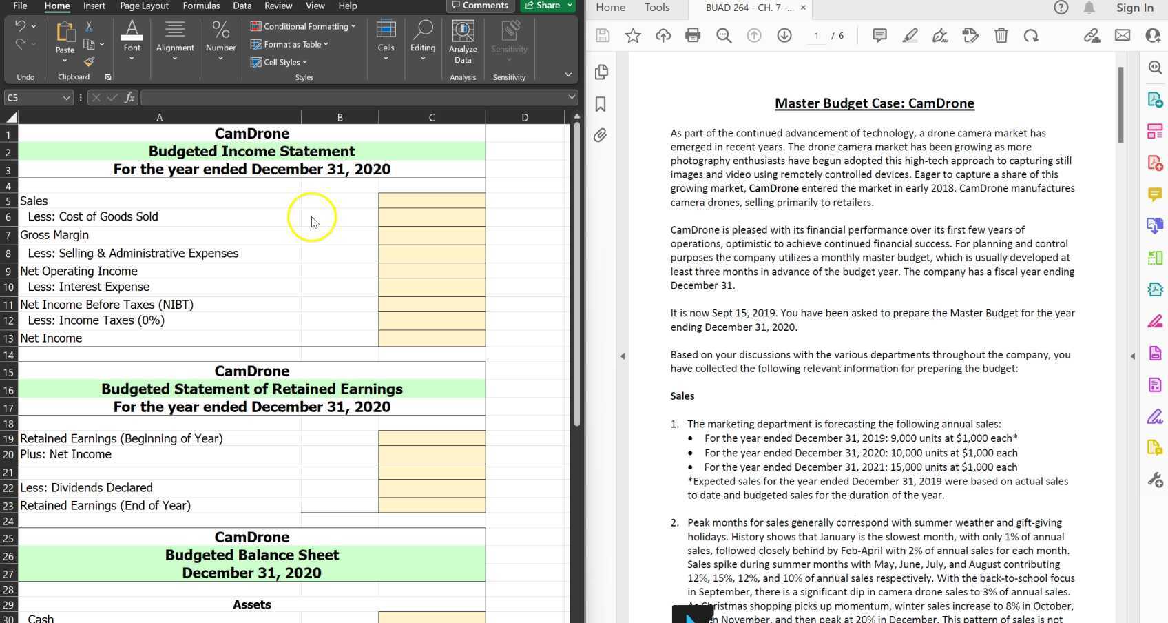 Budgeted Income Statement