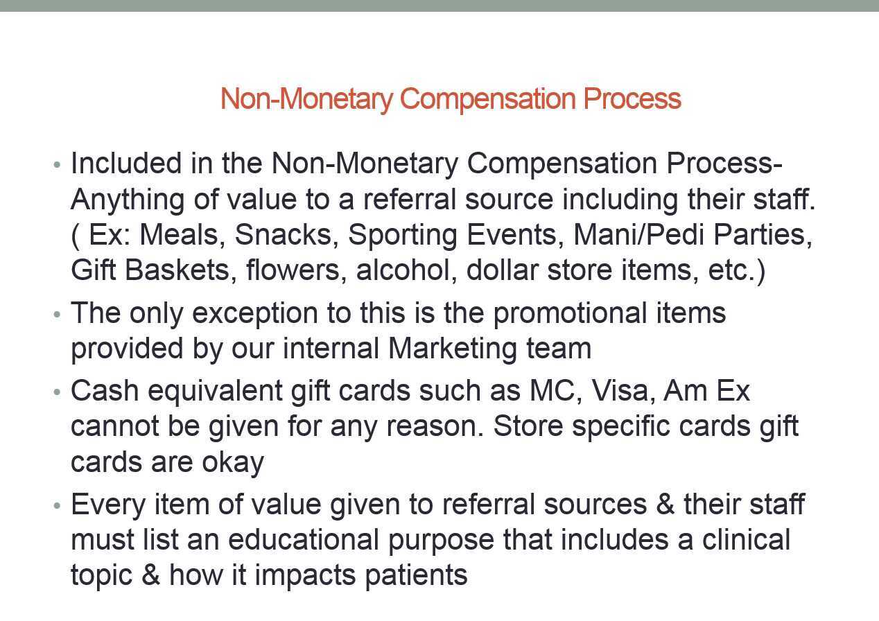 Non-Monetary Compensation 030219