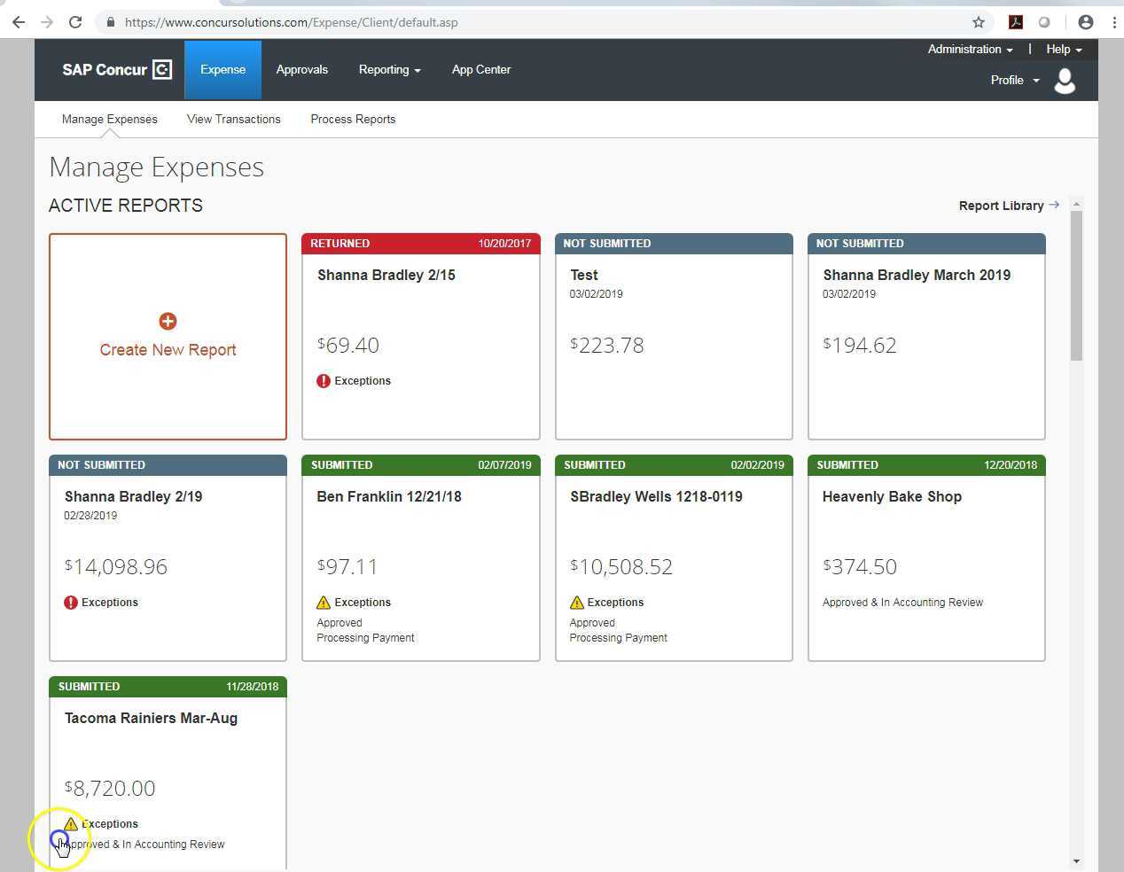 Approving Expense Reports In Concur 030219