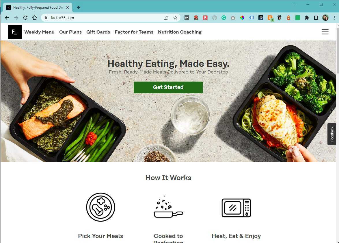 Factor75 Choosing your meals