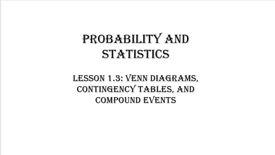 PS L1.3 Venn Diagrams and Compliments