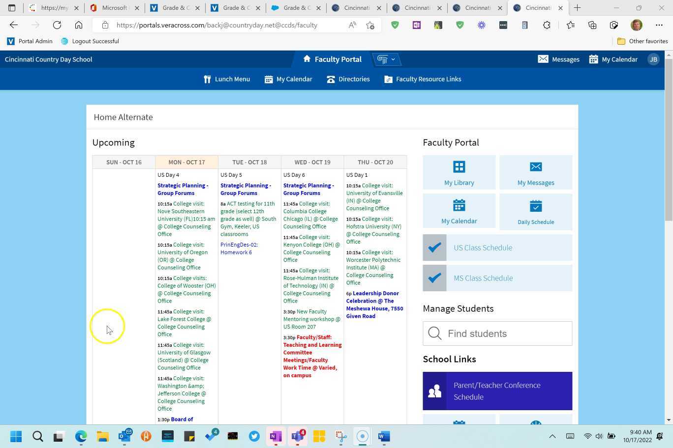 Faculty Grade Submission in VC