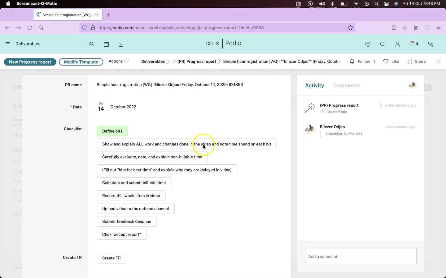 PR_Simple hour registration [WG] - Eliezer Odjao (Friday, October 14 ...