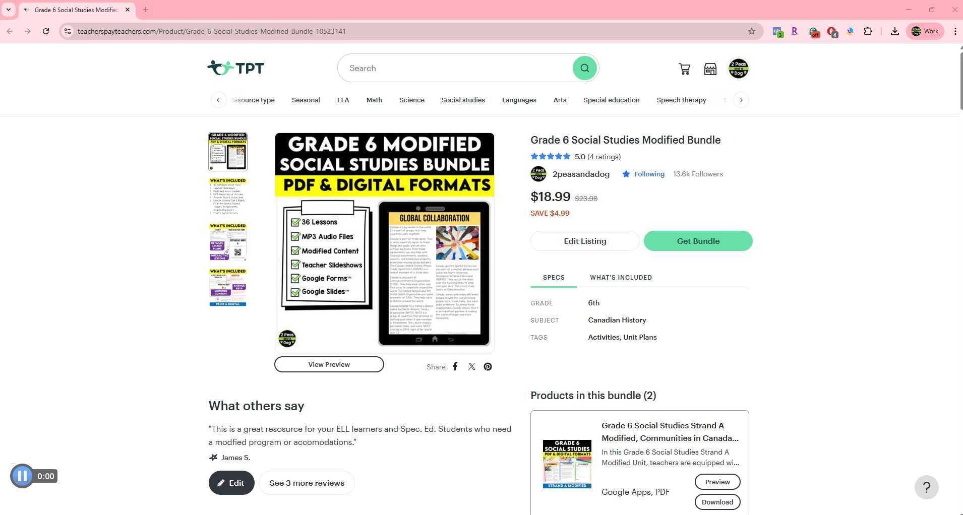 Grade 6 Social Studies Modified Bundle