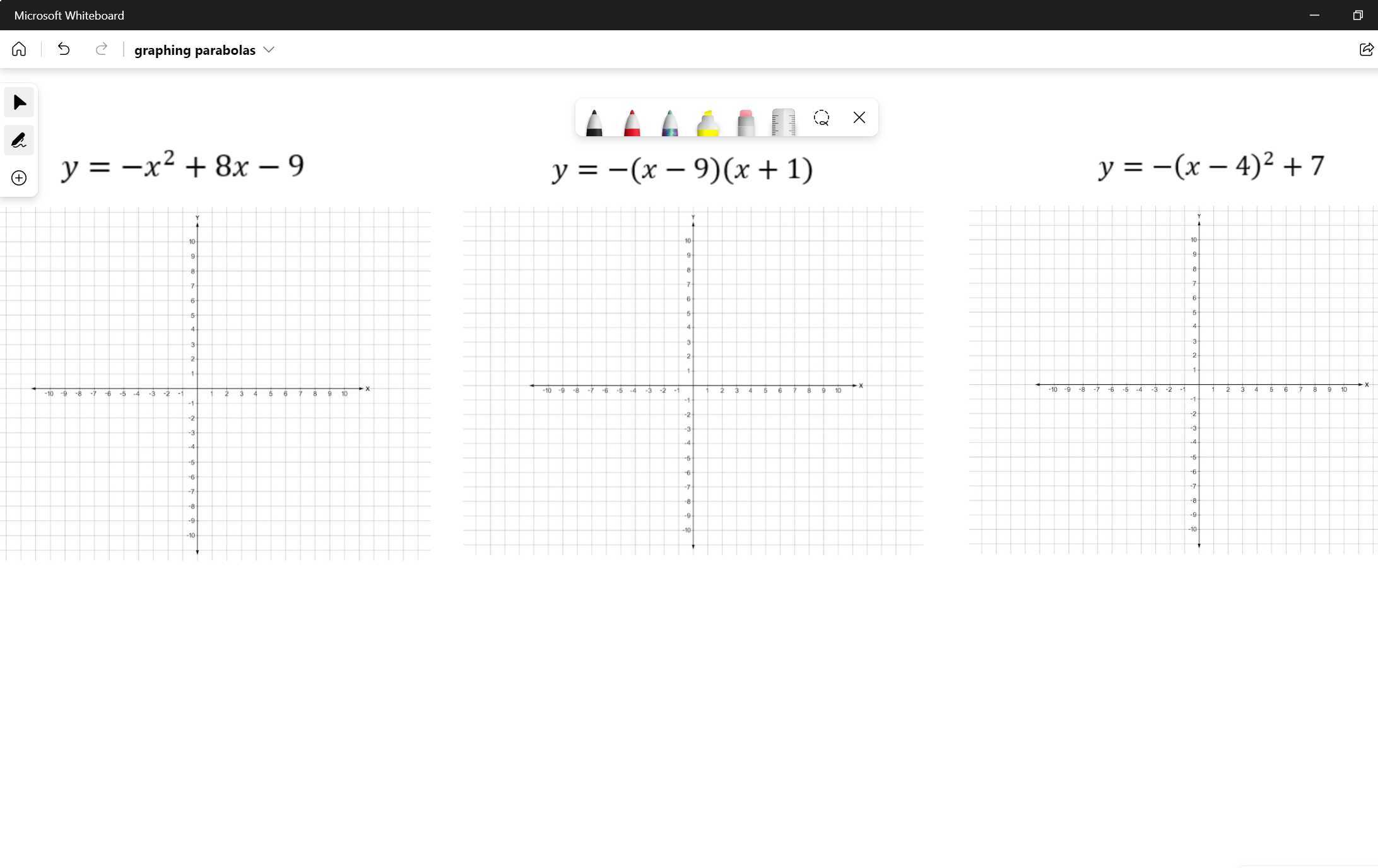 graphing parabolas standard form