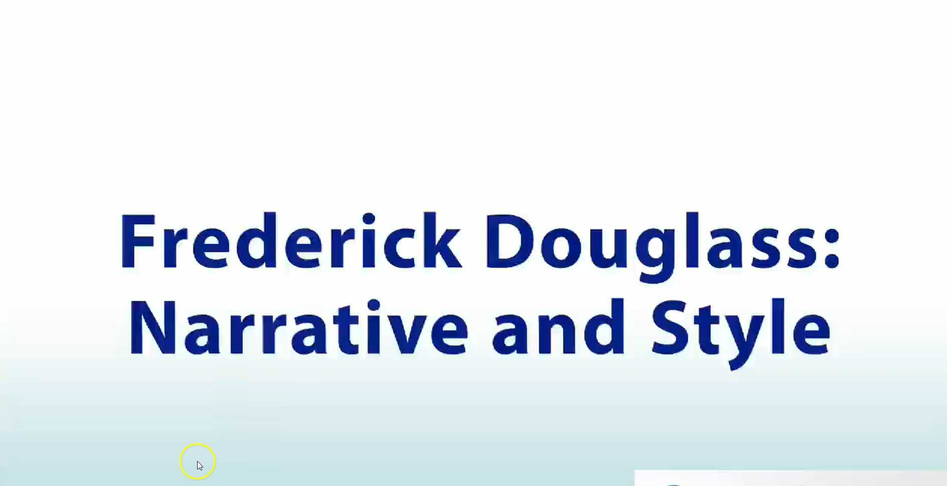 ENG 231 Frederick Douglass Narrative & Style