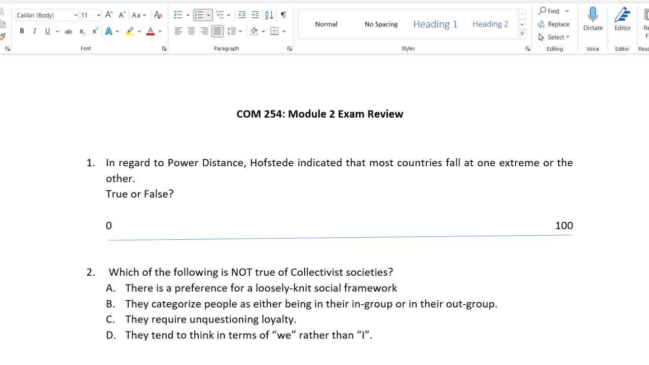 COM 254: Module 2 Exam Review