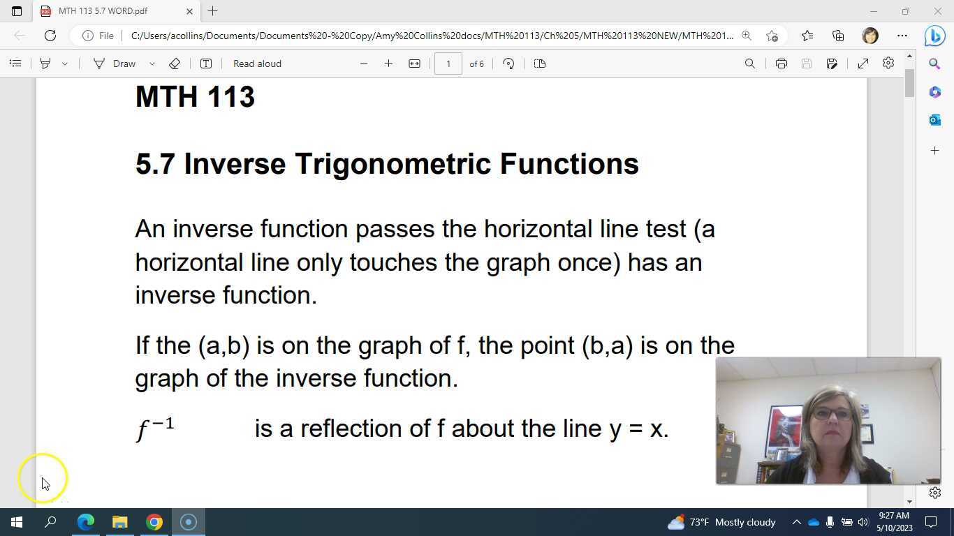 5.7 Inverse Trigonometric Functions