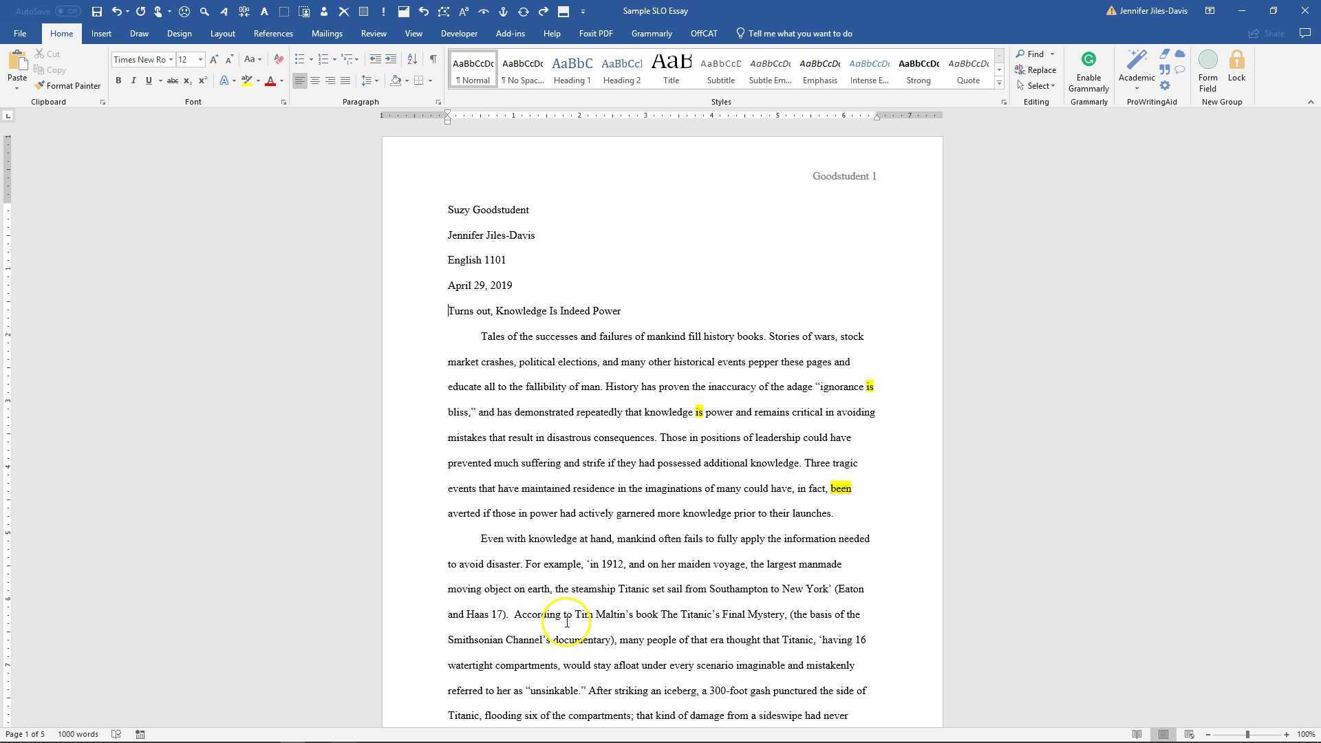 How to Center Your Title and Apply One-Inch Margins