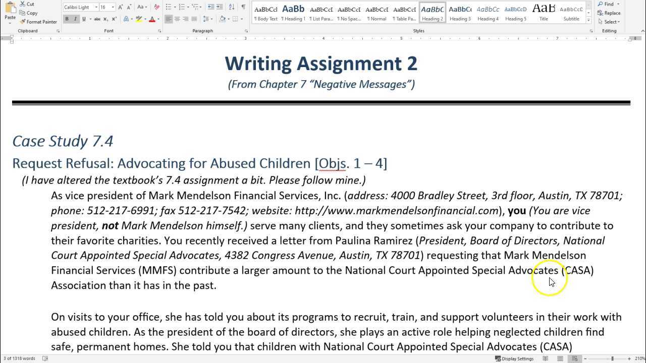 A Walk Through Writing Assignment 2