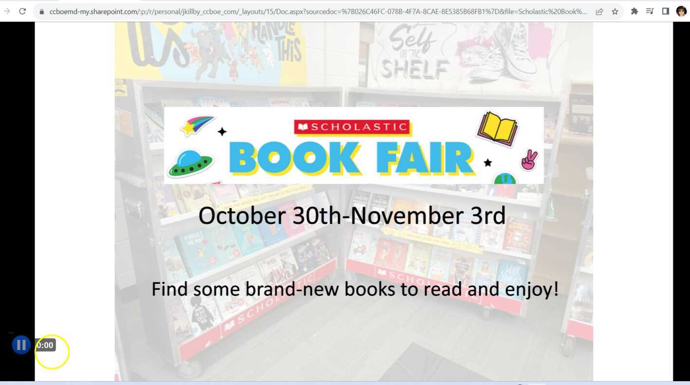 Scholastic Book Fair- Fall 2023