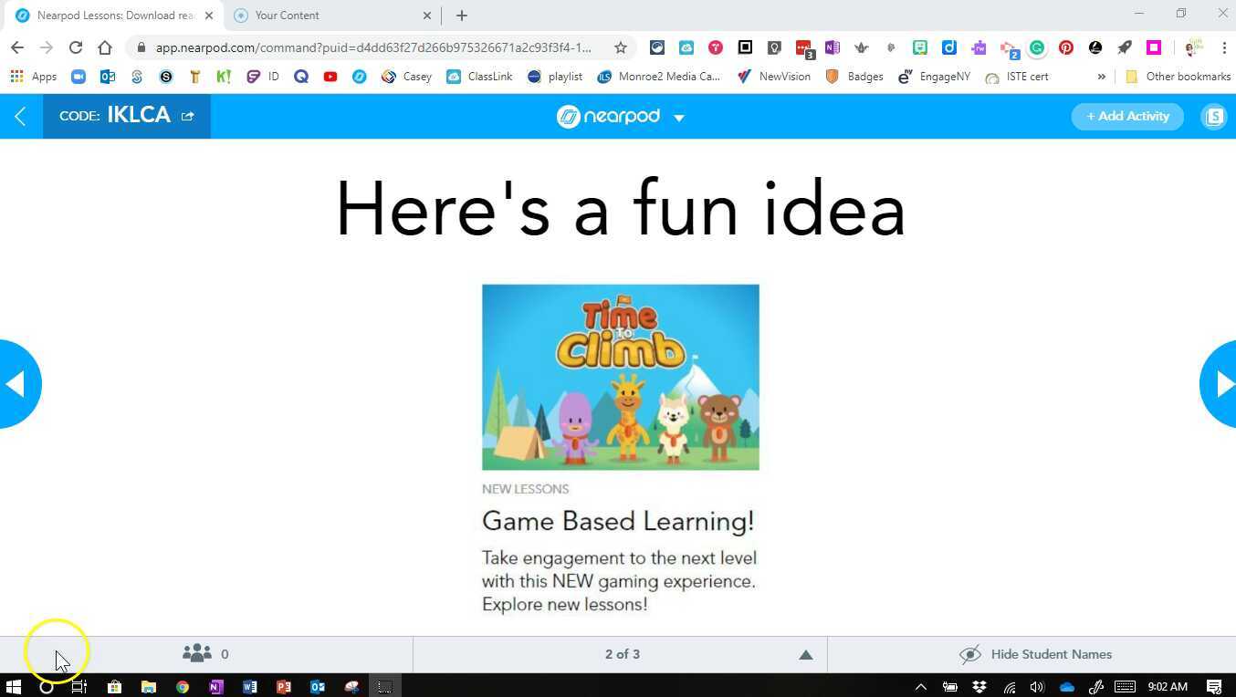 Nearpod and Time to Climb