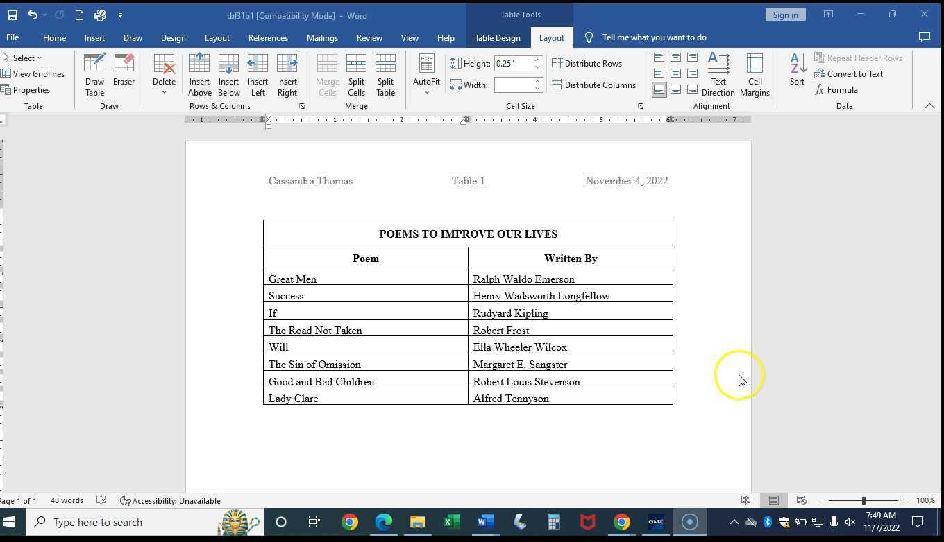 Table 1, 2, and 3 Changes (Part 2)