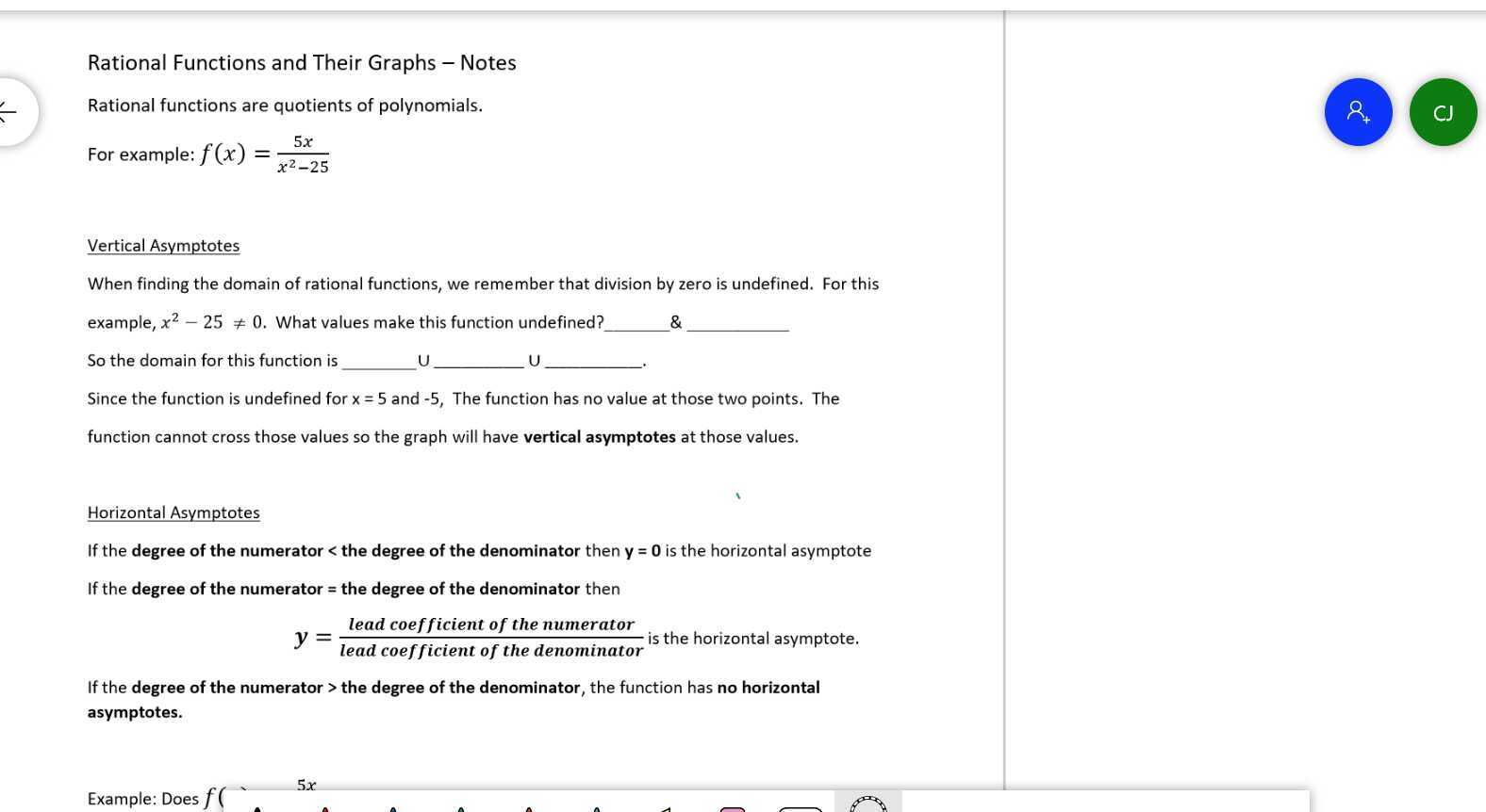 Rational function graphs-intro