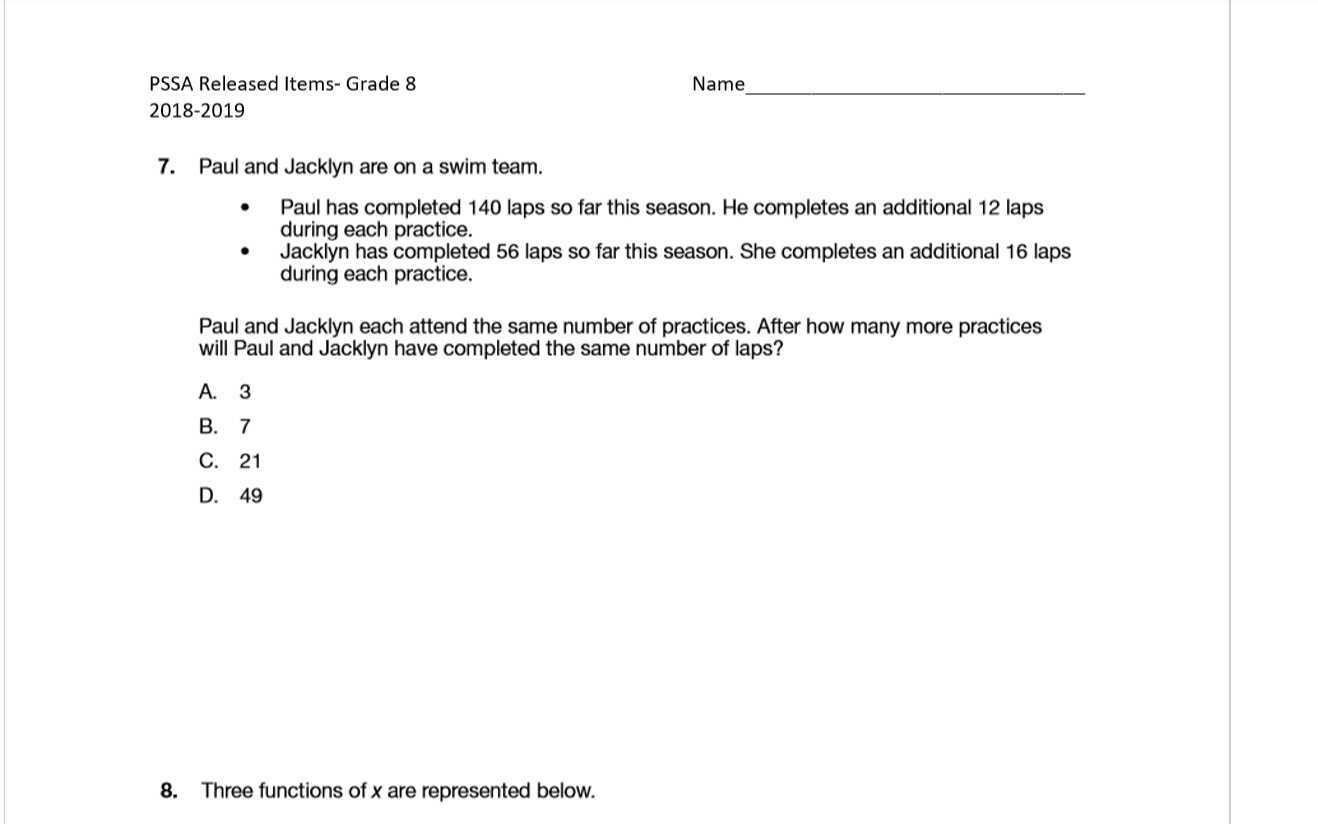 PSSA Packet 18-19 #7-12