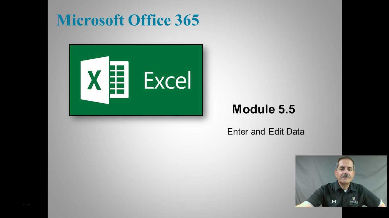 Module 5.5 Excel - Enter & Edit Data