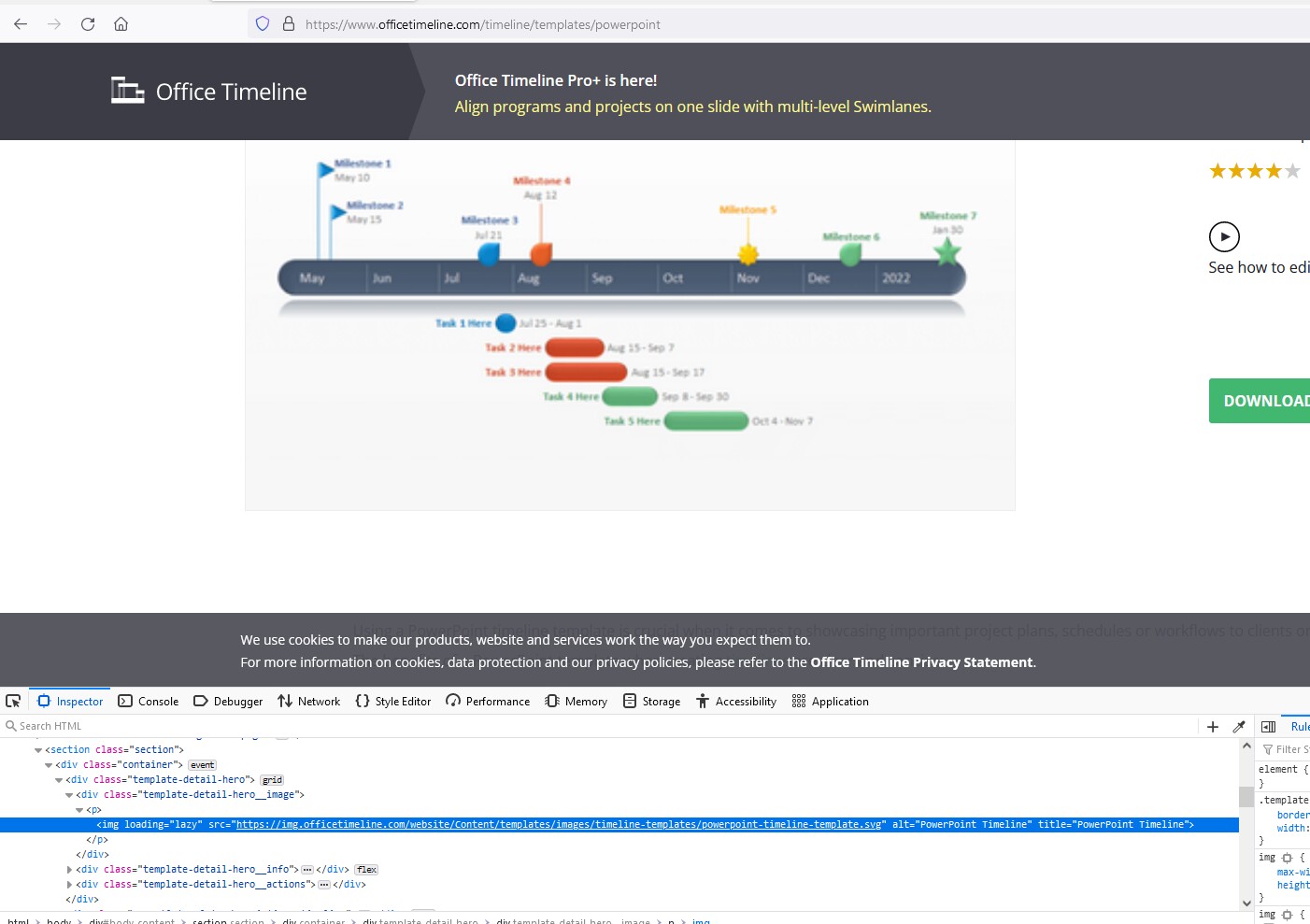 Snip - PowerPoint Timeline - Free Timeline Templates Mozilla Firefo