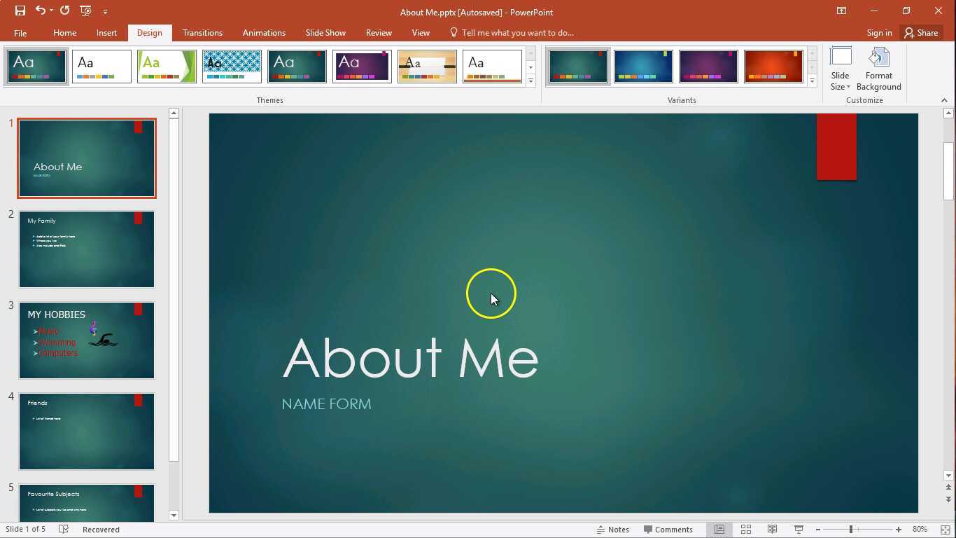 Common Programs Microsoft PowerPoint Changing Themes