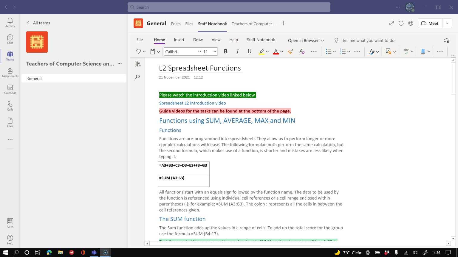 Spreadsheets L2 Introduction