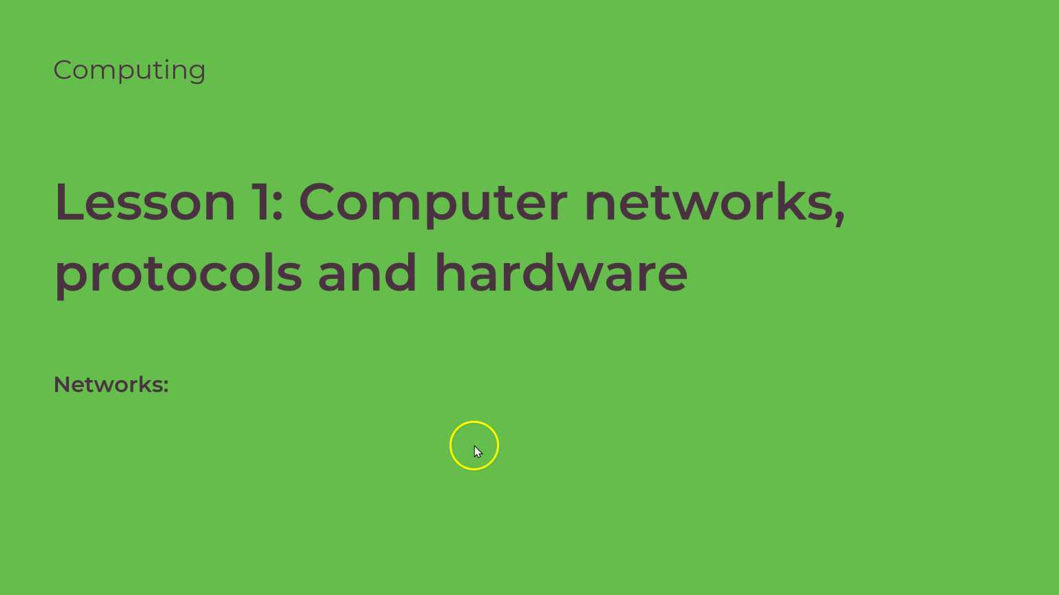 Networks L1 Intro And T1
