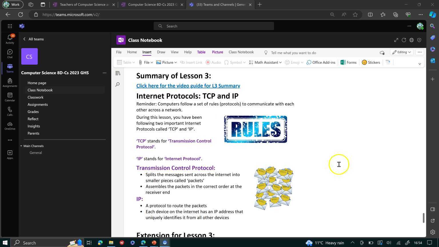 Networks L3 Summary and Extension