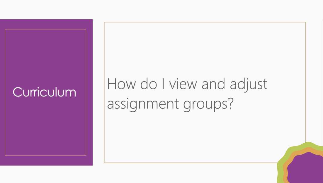 Canvas Assignment Groups Canvas Assignment Groups