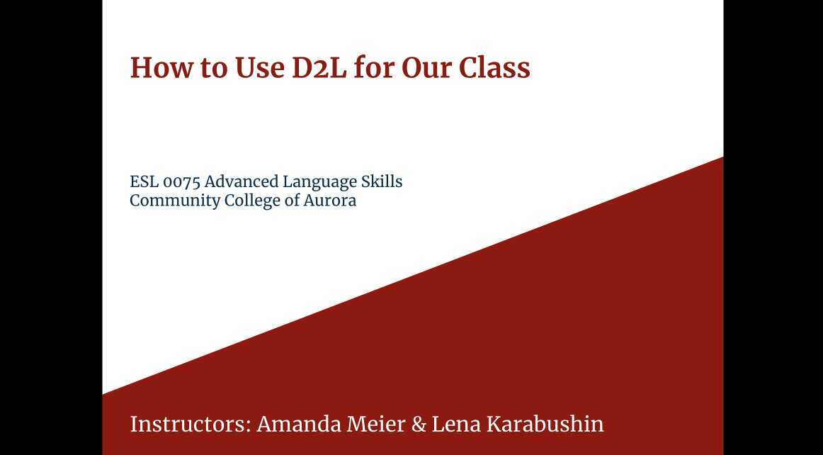 ESL 0075 How to use D2L (Fall 2022)
