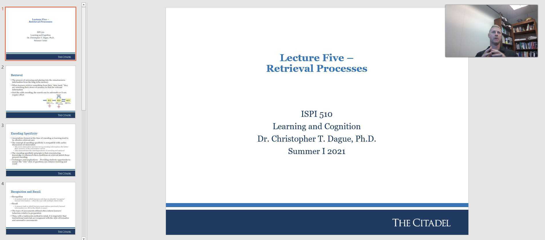 ISPI 510 - Lecture Five - Retrieval Processes