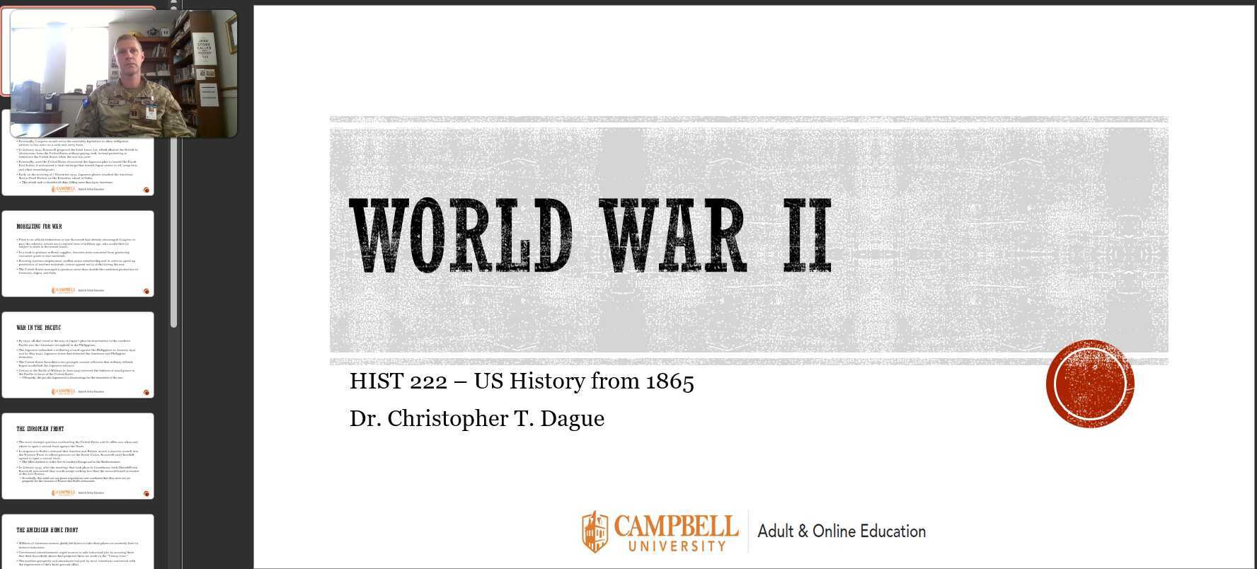 HIST 222 - Week Six - World War II