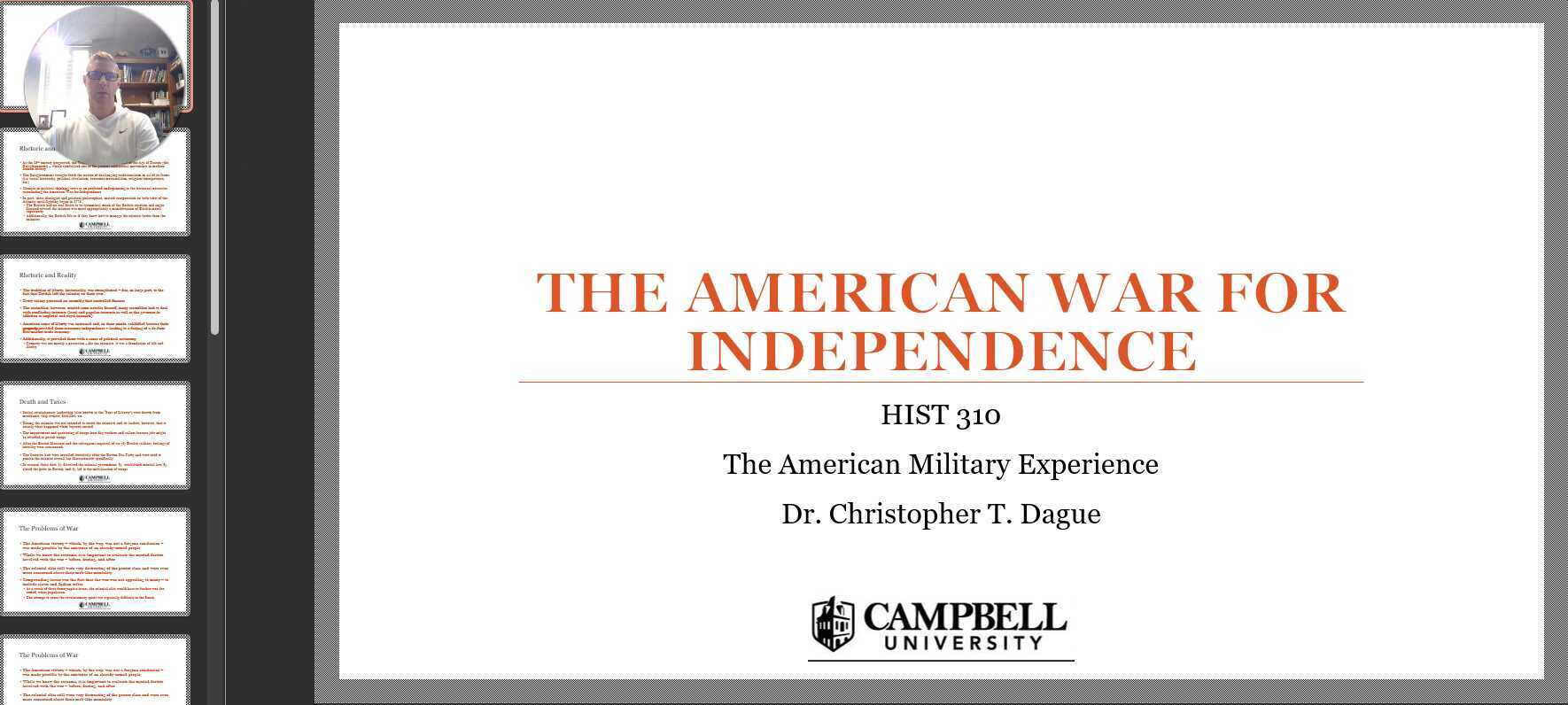 HIST 310 - American War for Independence