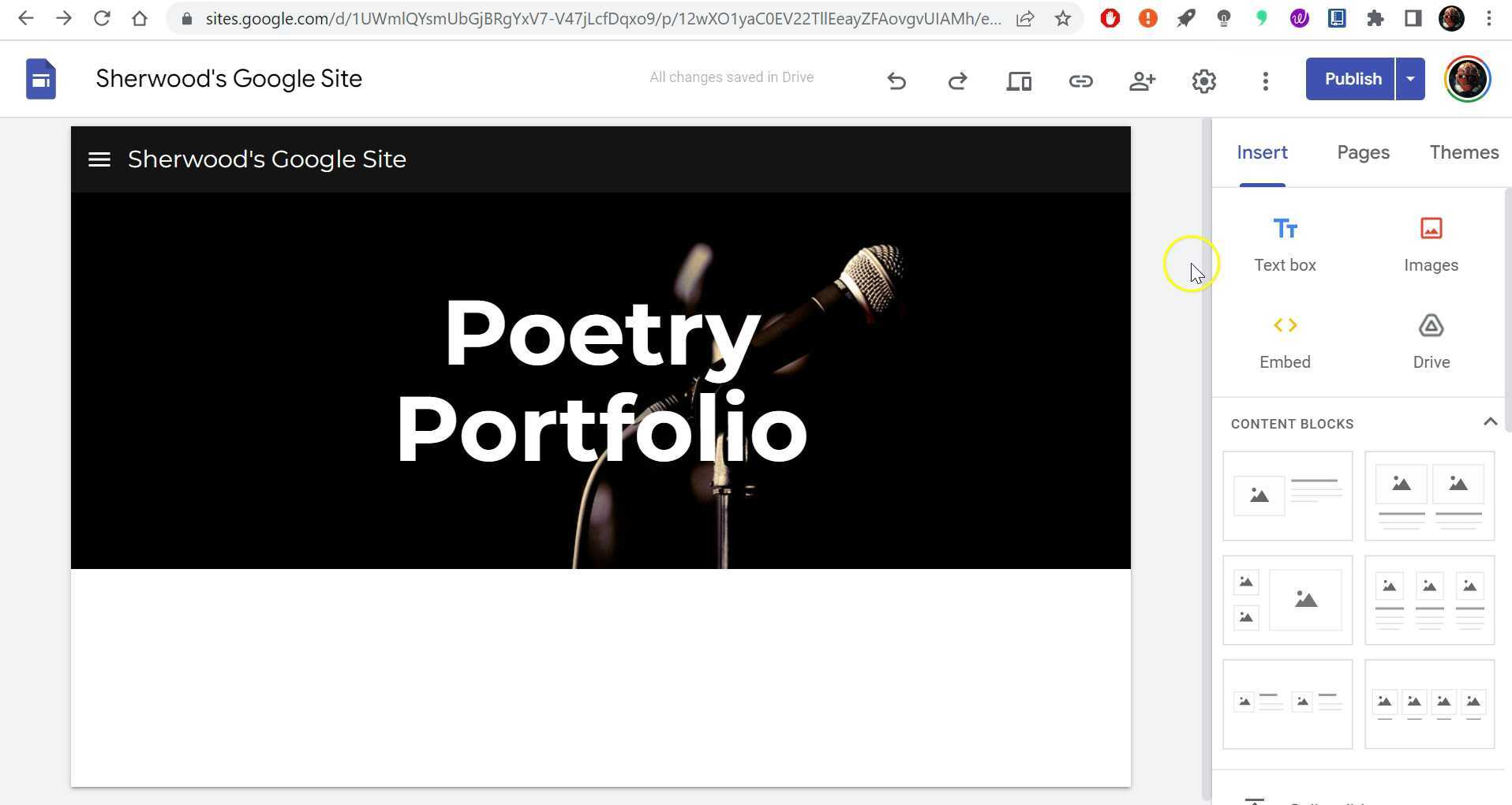 Uploading Poetry Portfolio